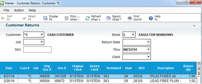 Customer Returns Viewer