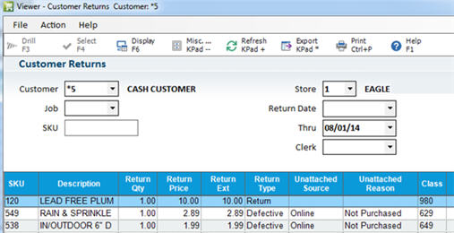 Customer Returns Viewer