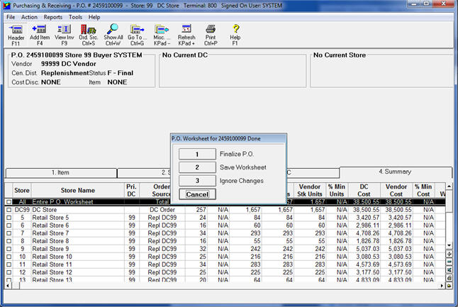Using PO Worksheet: Generate Transfers from Replenishment Orders