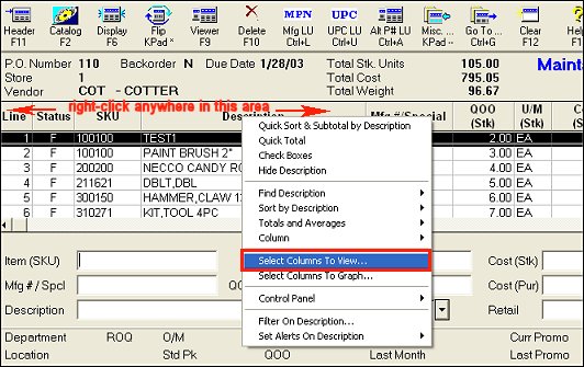 Setting Up a Default View to Show PO Exceptions