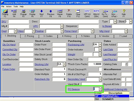 Setting Up and Assigning PO Season Codes