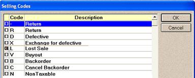 PPS/COM: Set Up Selling Codes