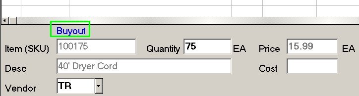 Buyouts: Order Entry/POS Procedures