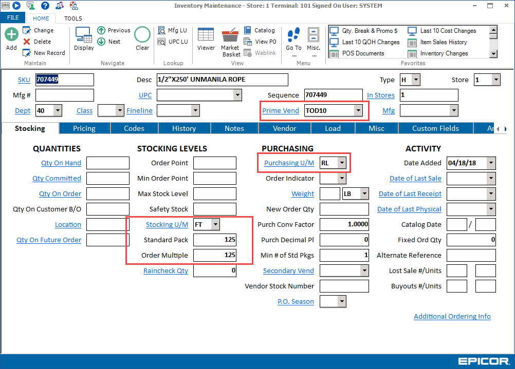 Setting Up Order Multiples for Unequal Purchasing and Stocking Units of ...