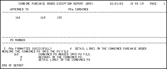 Combine Purchase Order (BPO): Report Example