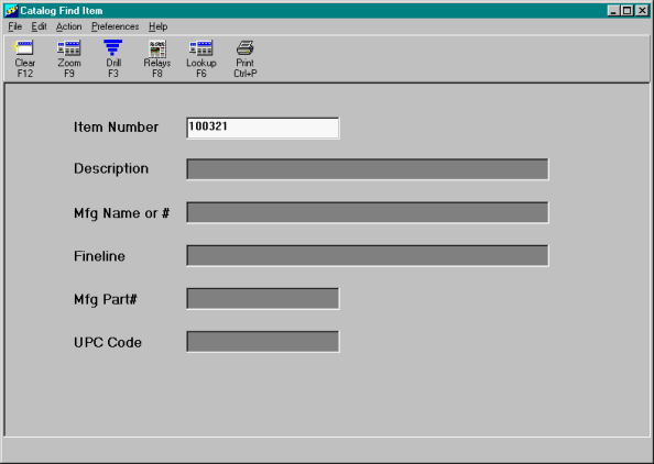 Find Item Screen