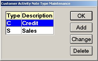 Customer Activity Notes: Modify Note Types