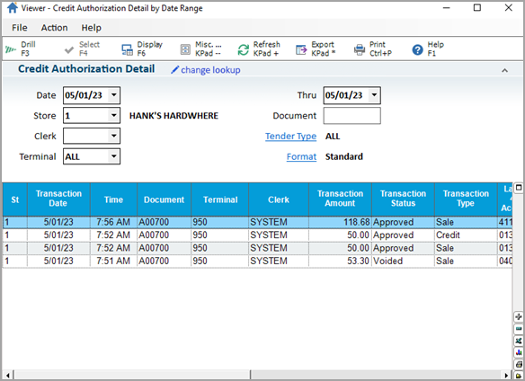 Credit Authorization Detail Viewer (CARD)