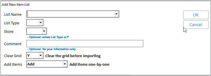 Creating Item Lists in the Item List Viewer