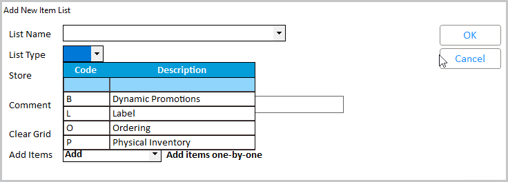 Creating Item Lists in the Item List Viewer