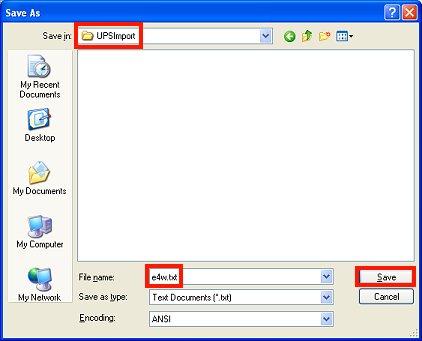 Create the Layout for Data from E4W to UPS